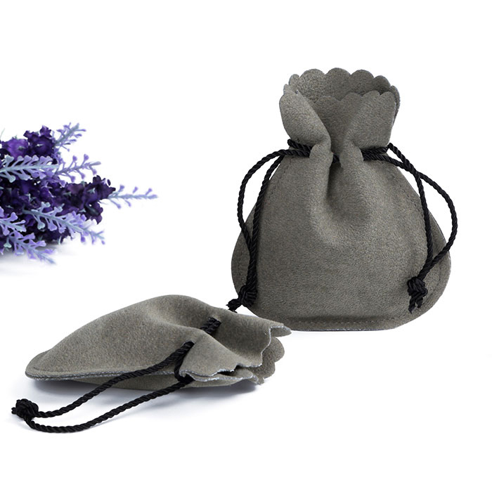 Grey Drawstring Sewing Claimond Veins Pouch Bag for Bracelet Necklace ...